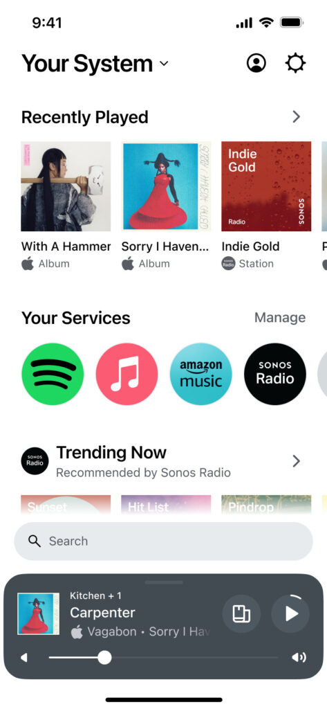 The redesigned Sonos app now offers all your content on one screen
